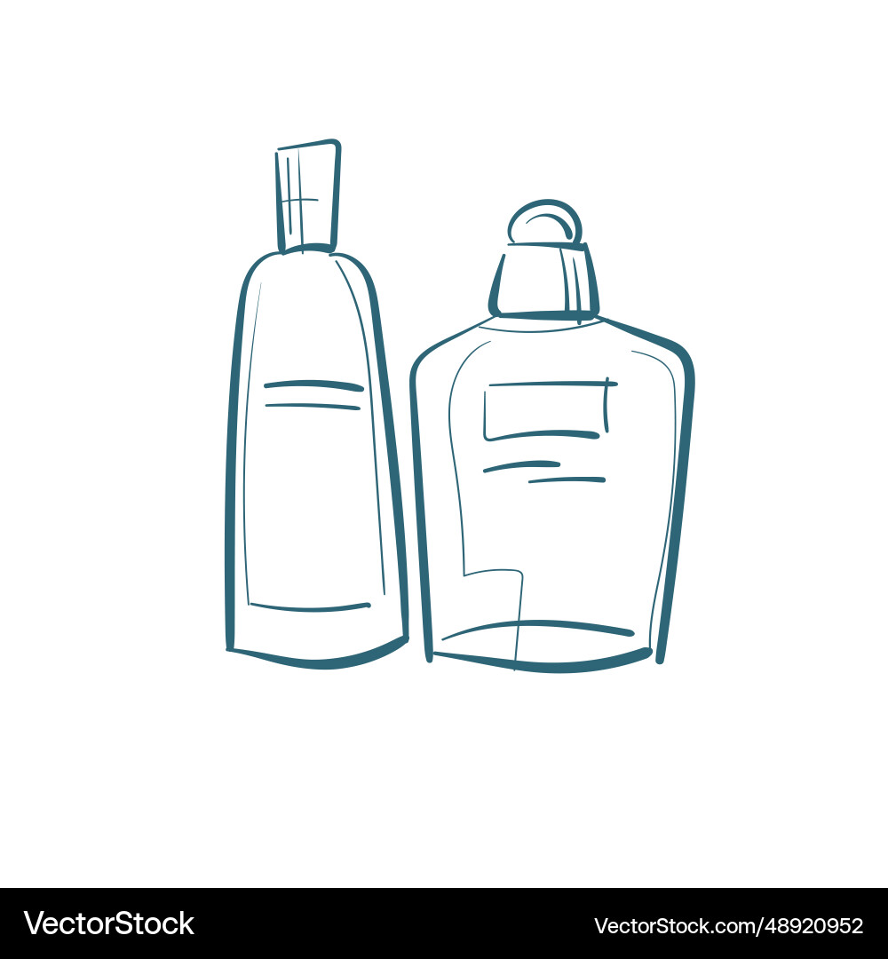 Perfume doodle isolated line art sketch hand drawn