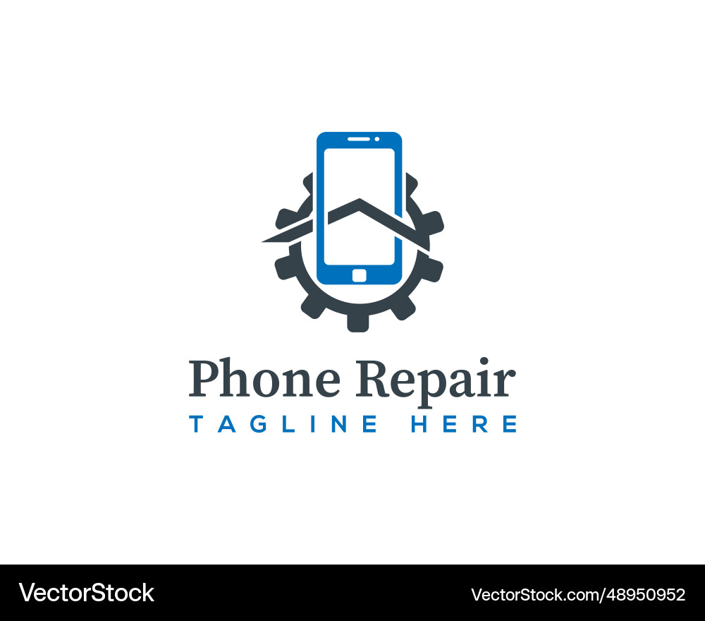 Phone fix and repair service store creative logo Vector Image