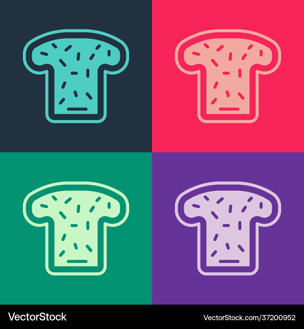 Pop art bread toast for sandwich piece roasted Vector Image