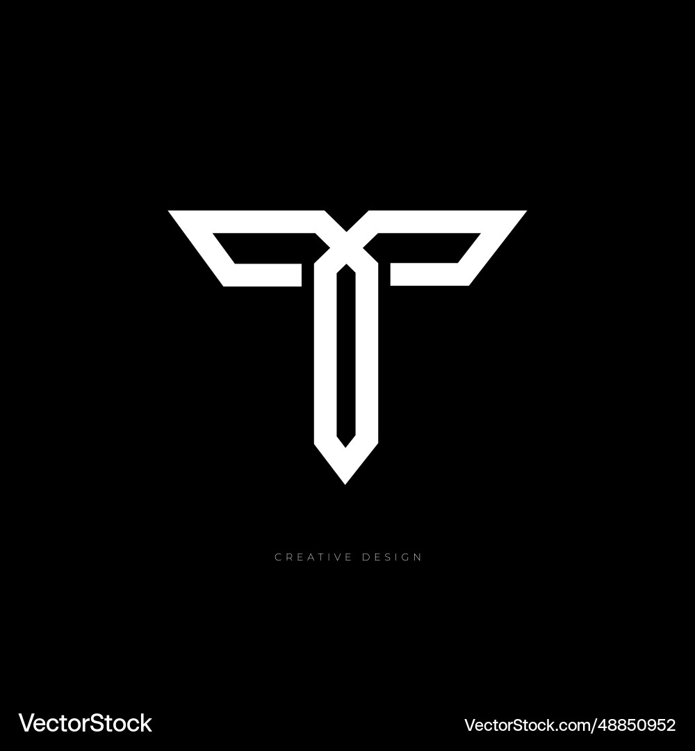 T letter branding elegant logo design Royalty Free Vector