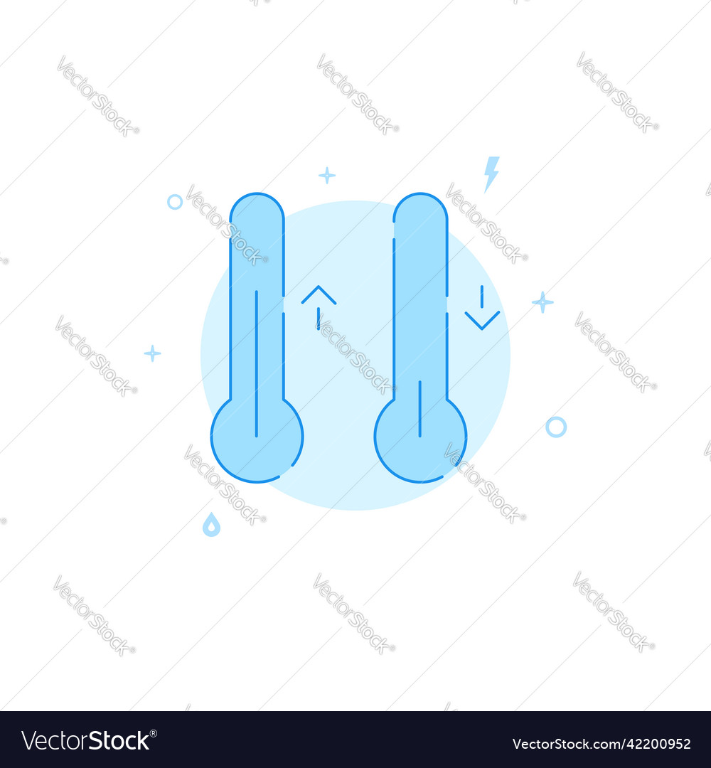 Thermometers weather forecast flat icon Royalty Free Vector Thermometers weather forecast flat icon Royalty Free Vector