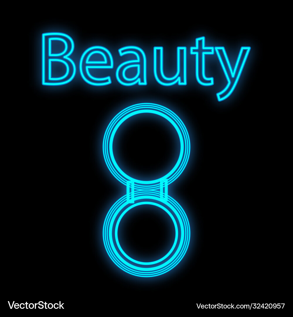 Blue neon powder on a black background Royalty Free Vector