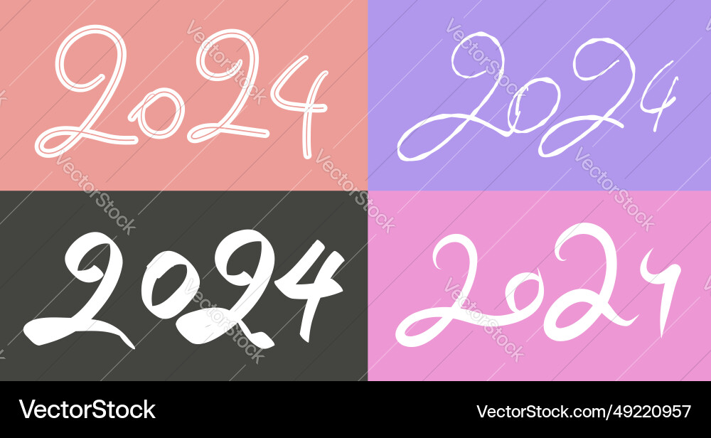 Class of 2024 handwritten typography education Vector Image