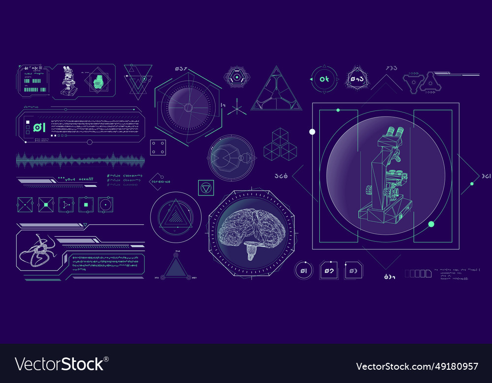 Data elements for sci-fi interface Royalty Free Vector Image