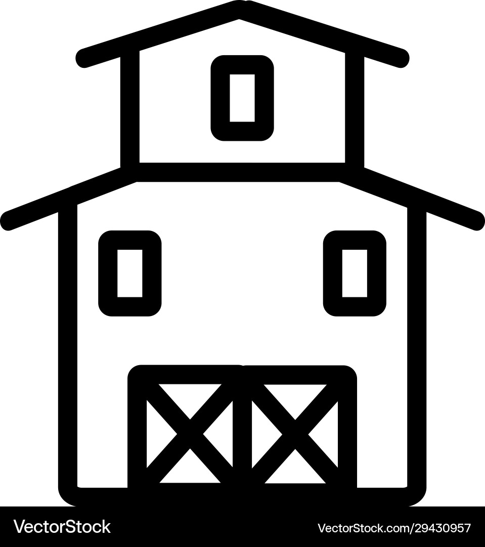 Farm icon isolated contour symbol Royalty Free Vector Image