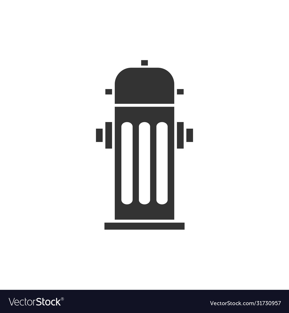 Fire hydrant icon flat Royalty Free Vector Image