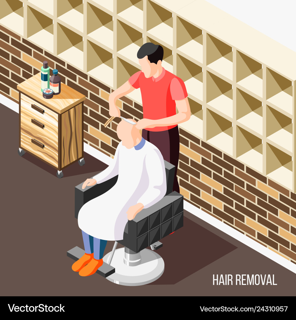 Hair removal isometric background Royalty Free Vector Image