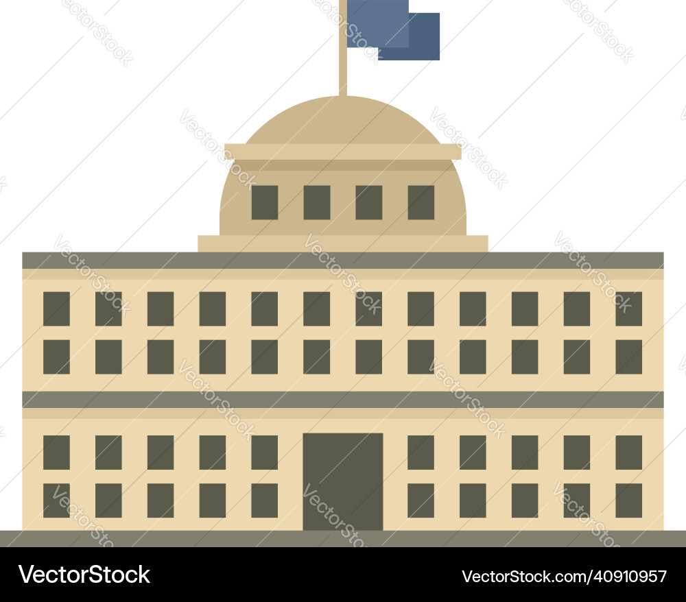 Parliament landmark icon flat isolated Royalty Free Vector