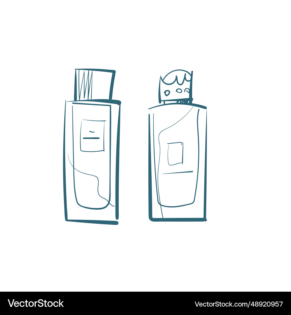 Perfume doodle isolated line art sketch hand drawn