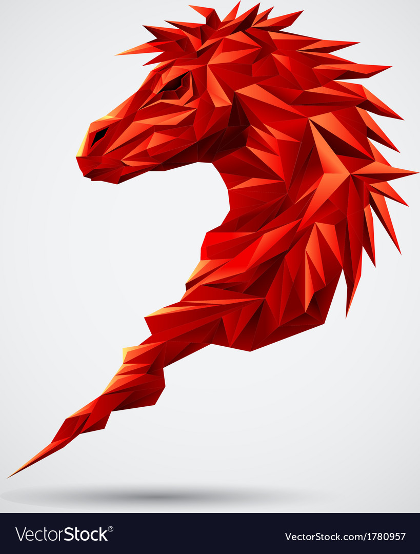 Red geometric horse Royalty Free Vector Image - VectorStock Red geometric horse Royalty Free Vector Image - VectorStock