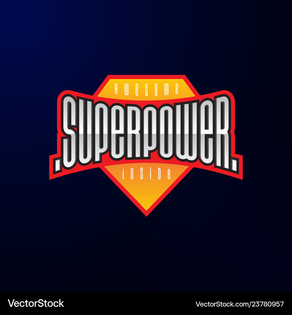 Sport emblem typography super power hero logotype Vector Image