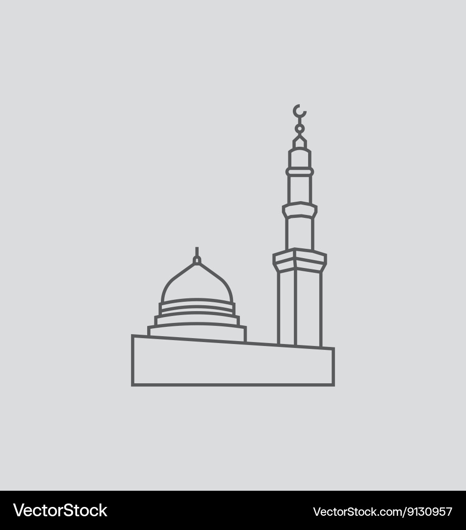 The prophets mosque in madina Royalty Free Vector Image