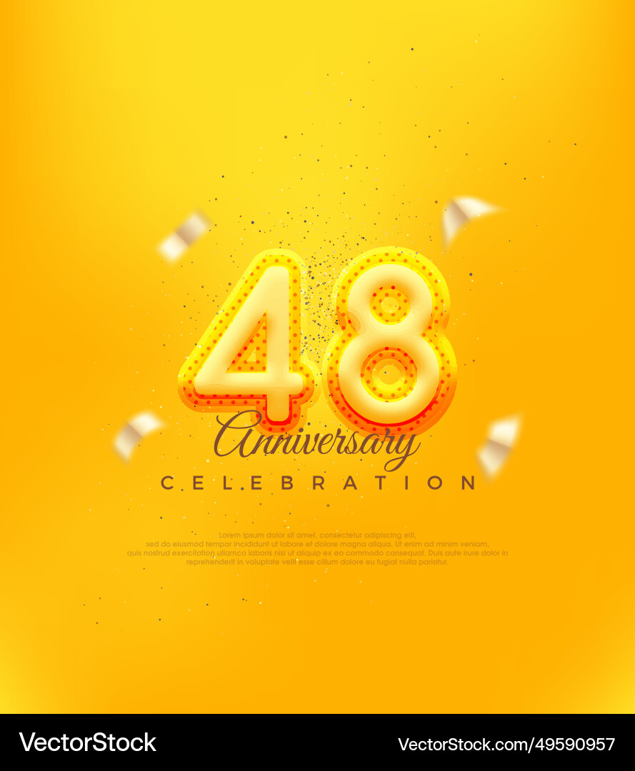 Unique number with yellow balloon premium Vector Image