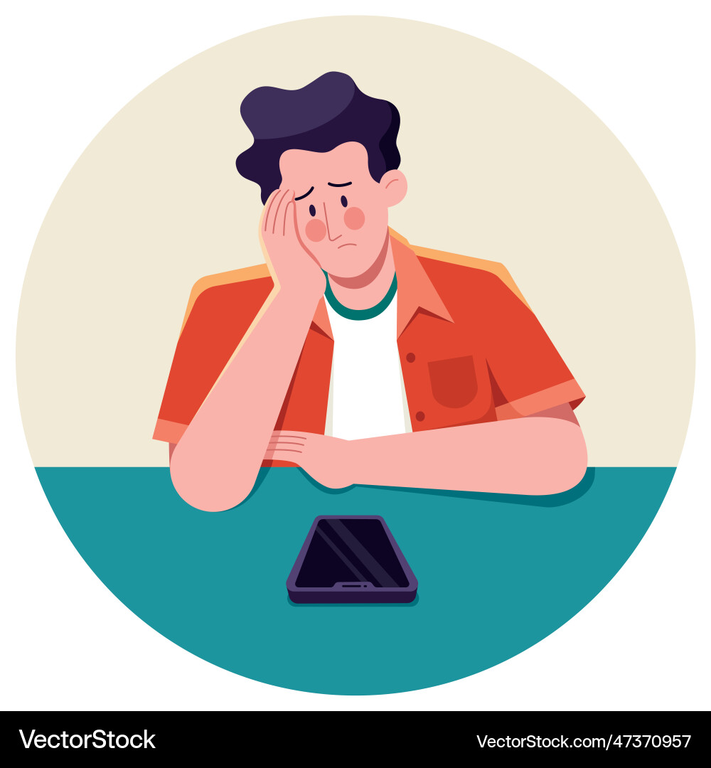 Waiting for phone call on white Royalty Free Vector Image