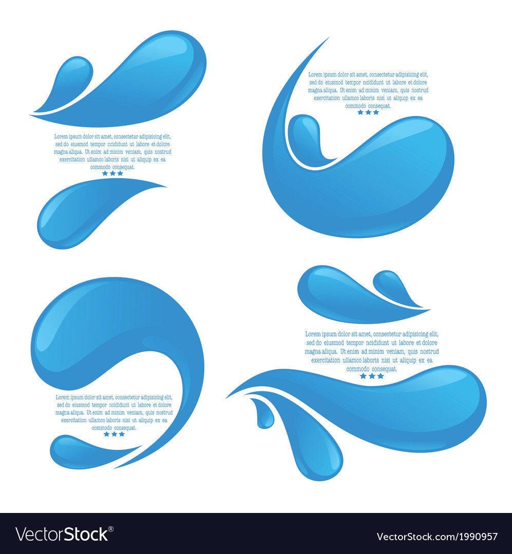 Water frames Royalty Free Vector Image - VectorStock