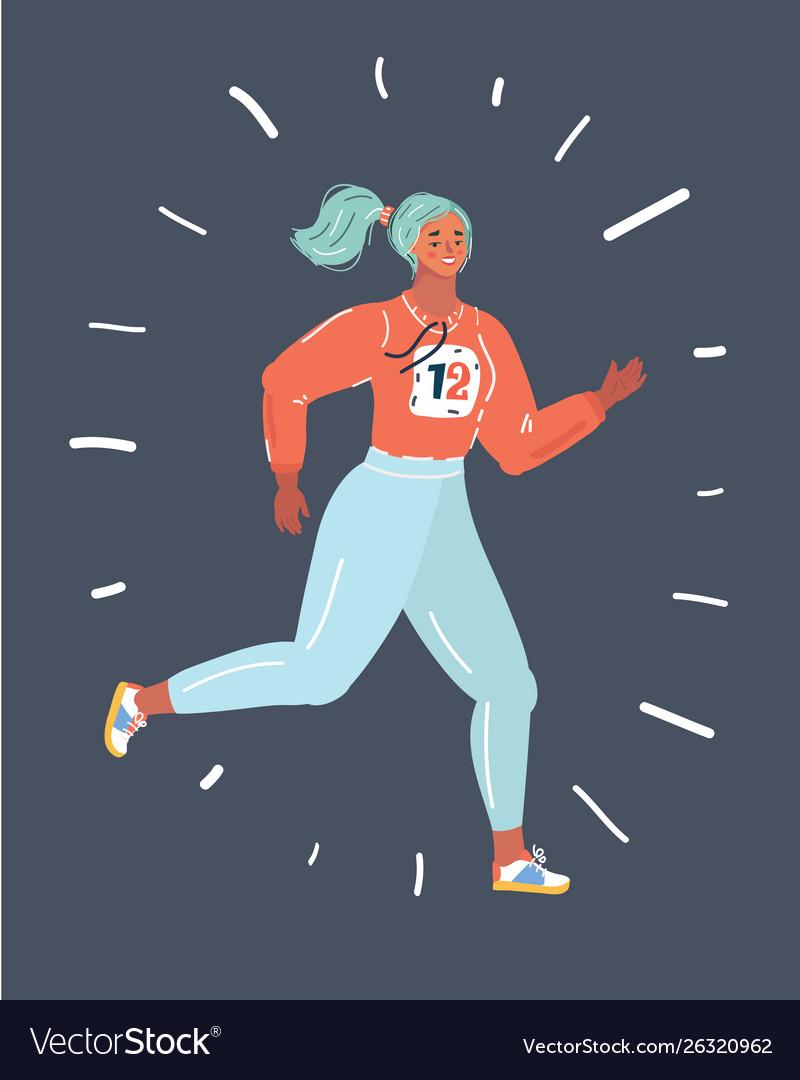 Attractive sportswoman running Royalty Free Vector Image