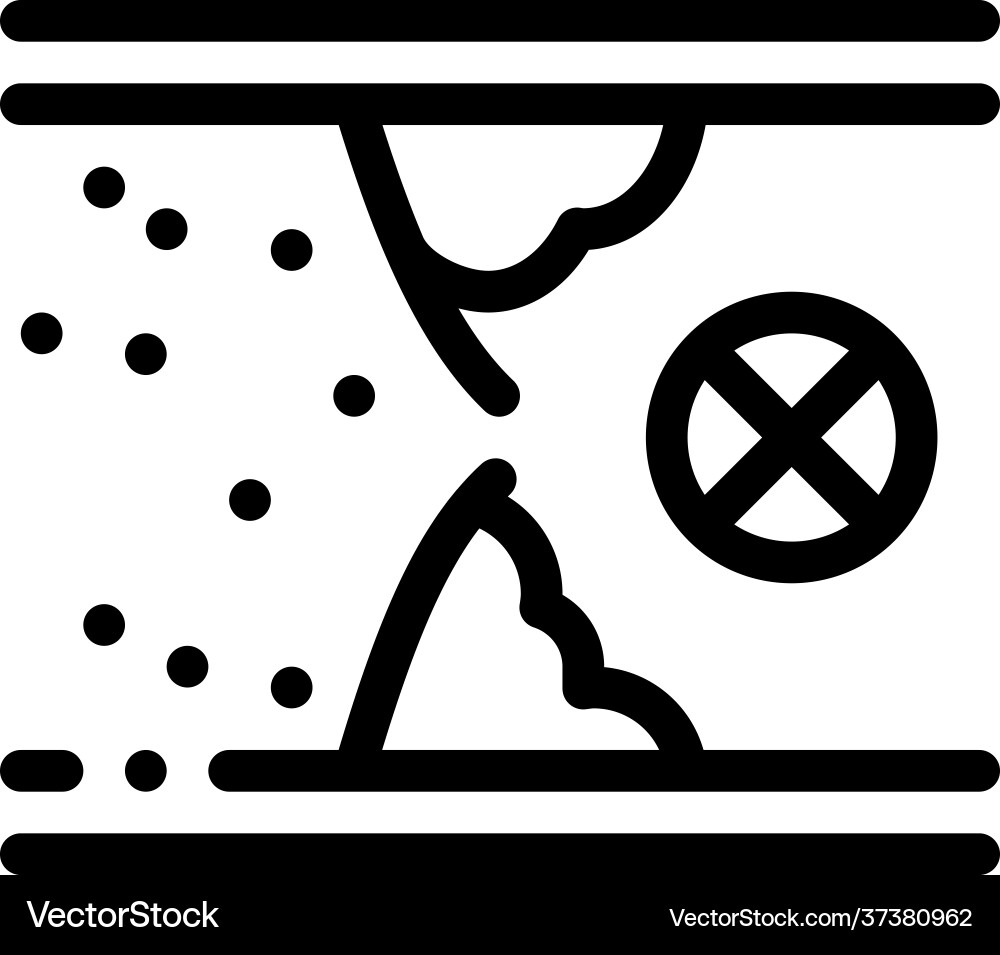 Blockage blood vessel line icon Royalty Free Vector Image