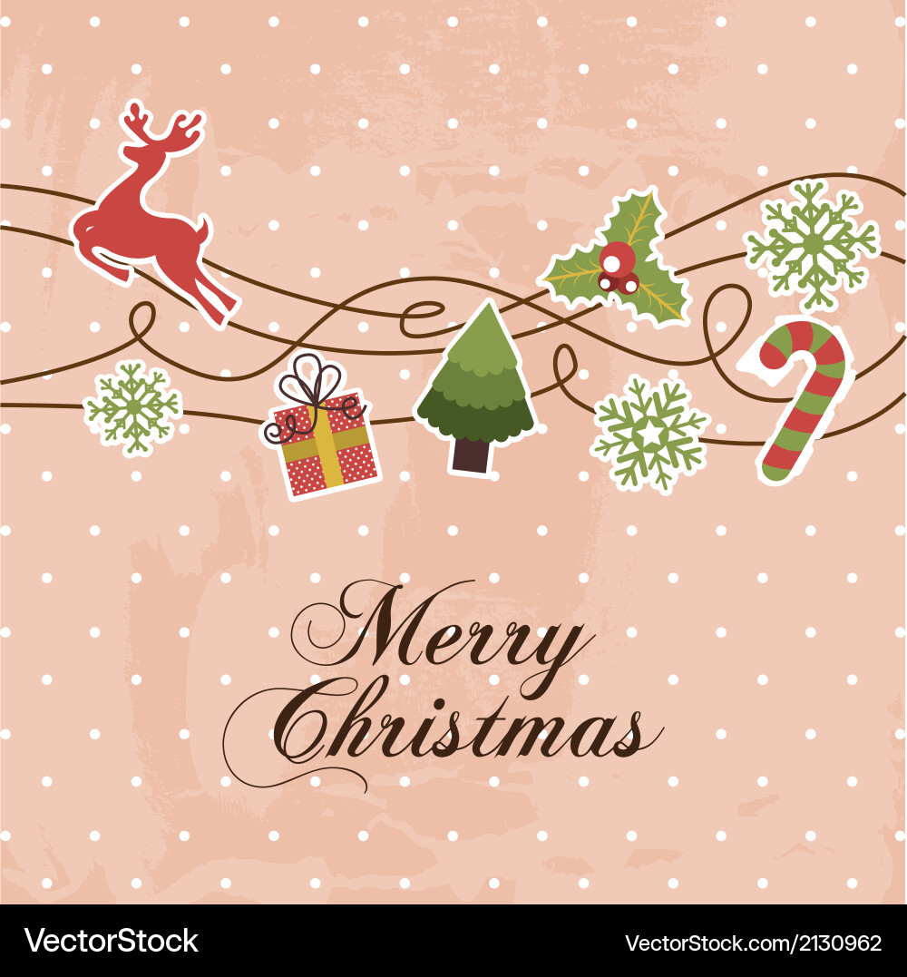 Christmas design over pink background Royalty Free Vector