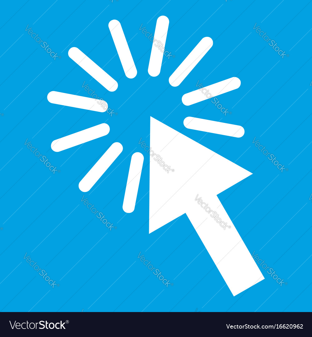 Click icon white Royalty Free Vector Image - VectorStock