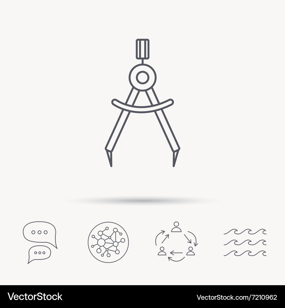 Compasses icon Measurement dividers sign Vector Image