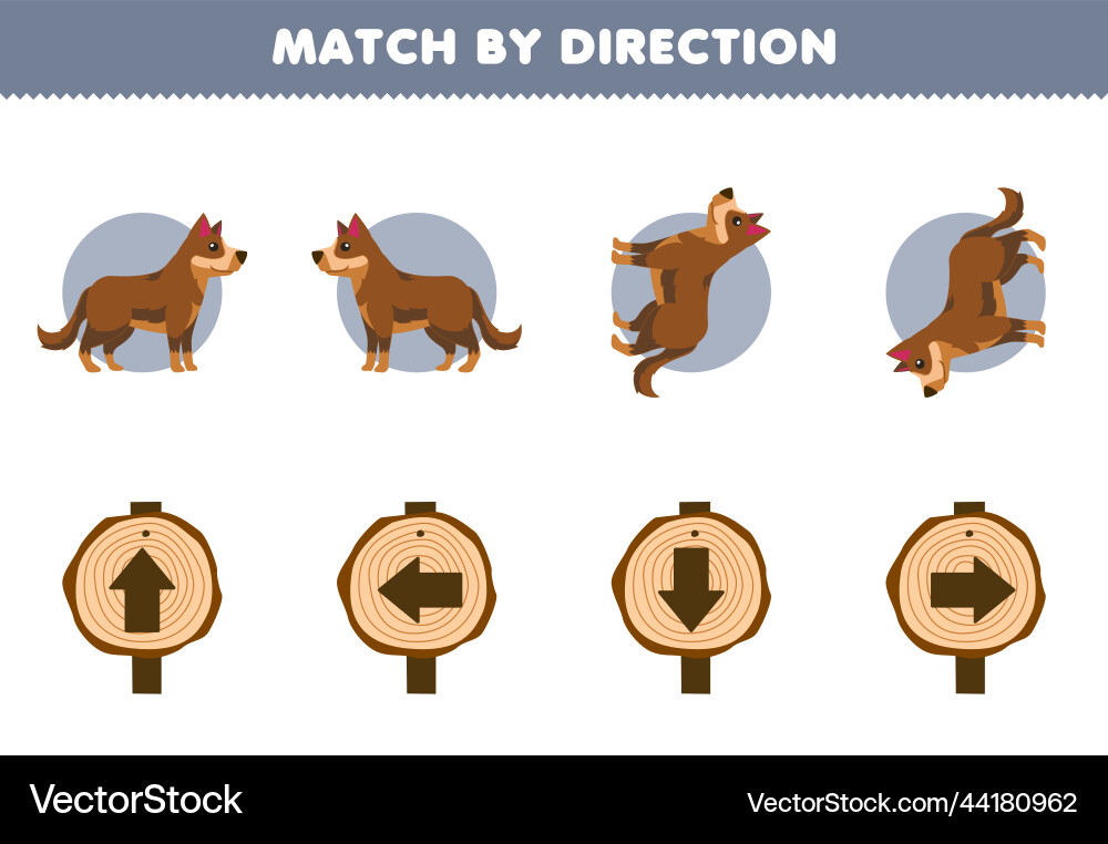 Education game for children match by direction Vector Image