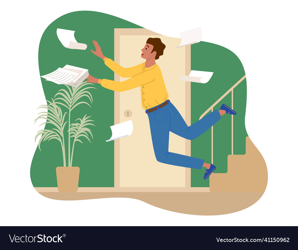 Falling man composition Royalty Free Vector Image