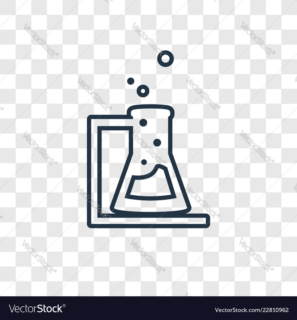 Flask concept linear icon isolated on transparent Vector Image