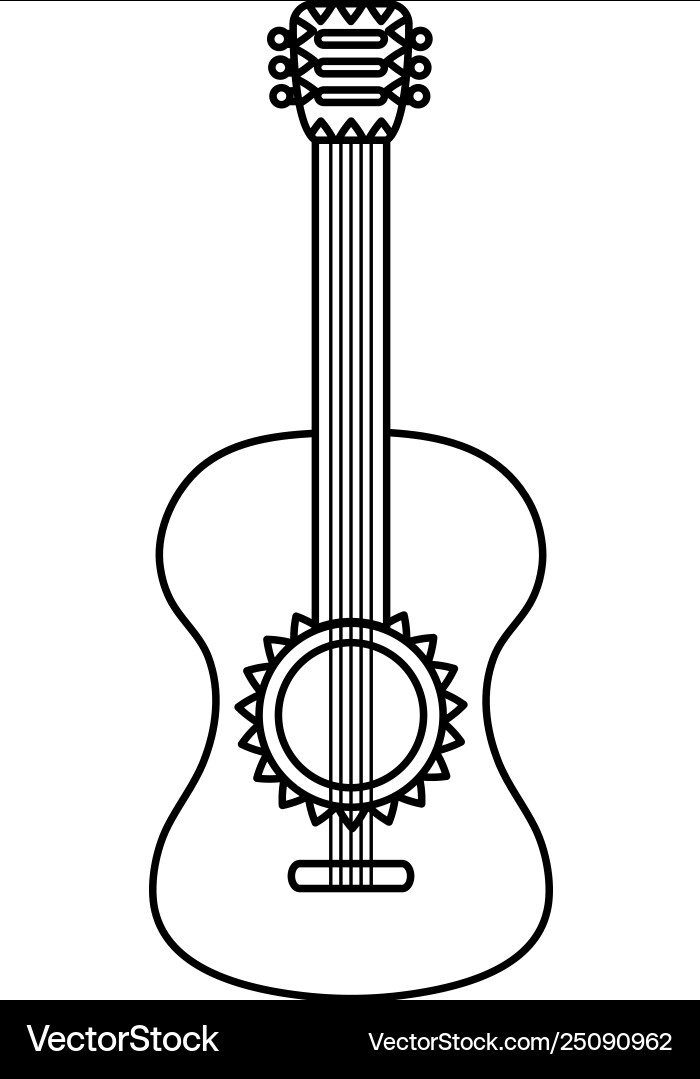 Guitar instrument musical icon Royalty Free Vector Image