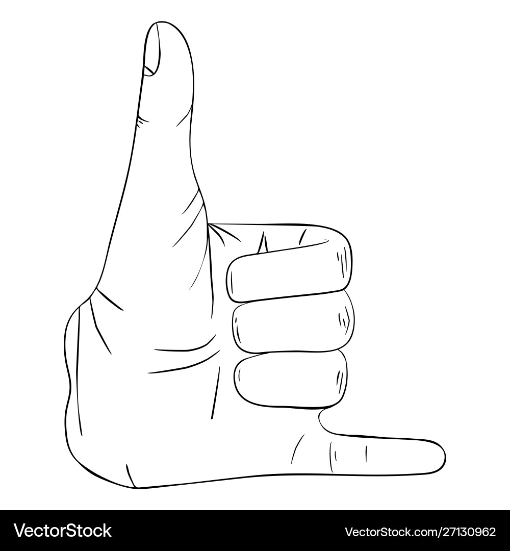 Hand gesture with transparent phone sign Vector Image