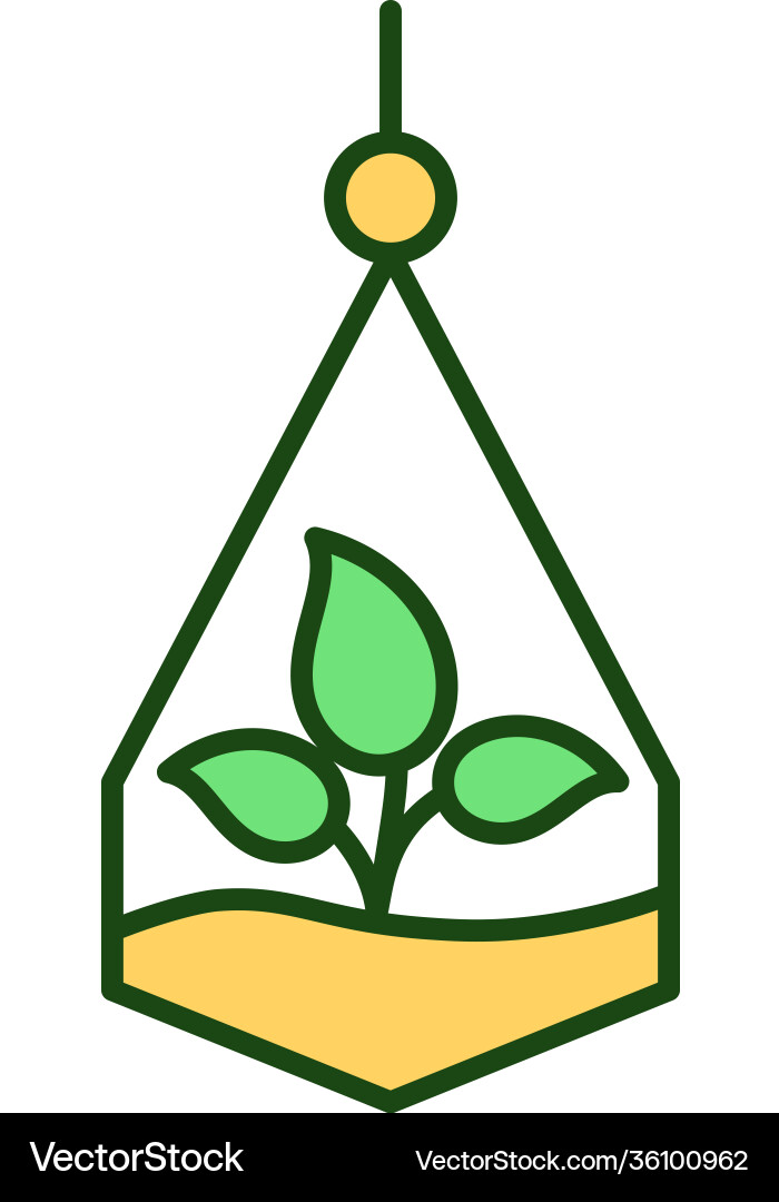 Hanging terrarium rgb color icon Royalty Free Vector Image