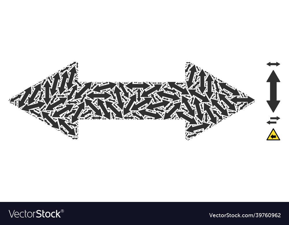 Horizontal exchange arrow icon recursion mosaic Vector Image Horizontal exchange arrow icon recursion mosaic Vector Image