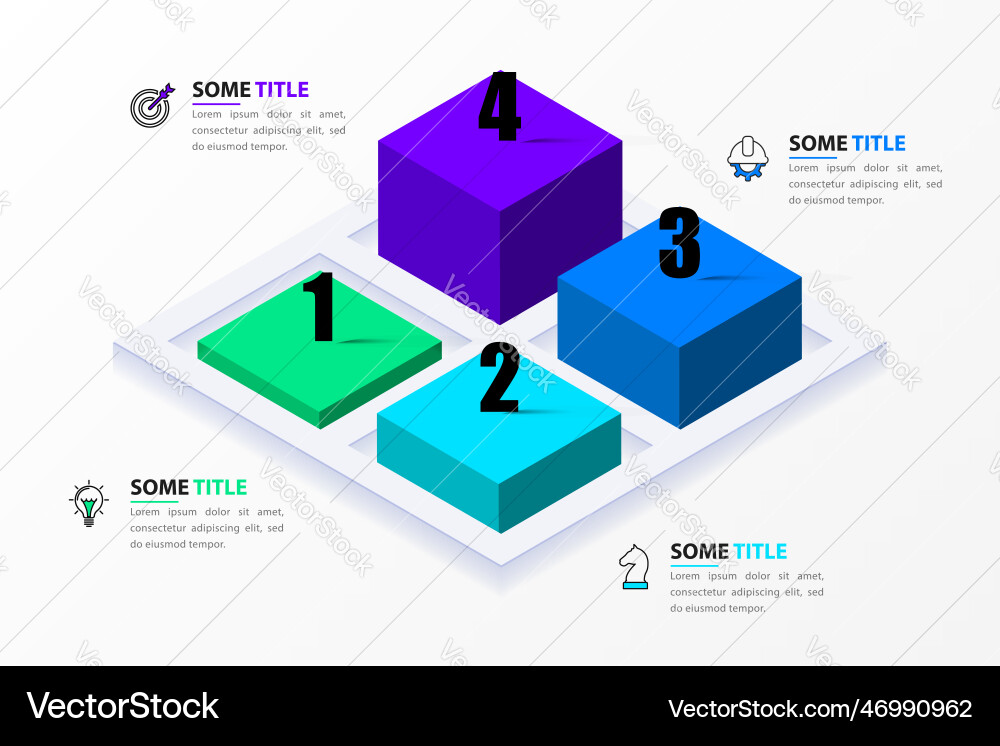 Infographic template with icons and 4 options Vector Image