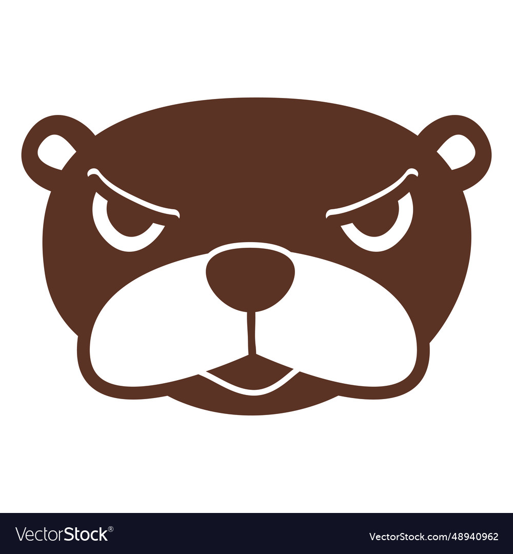 Otter angry head muzzle flat Royalty Free Vector Image