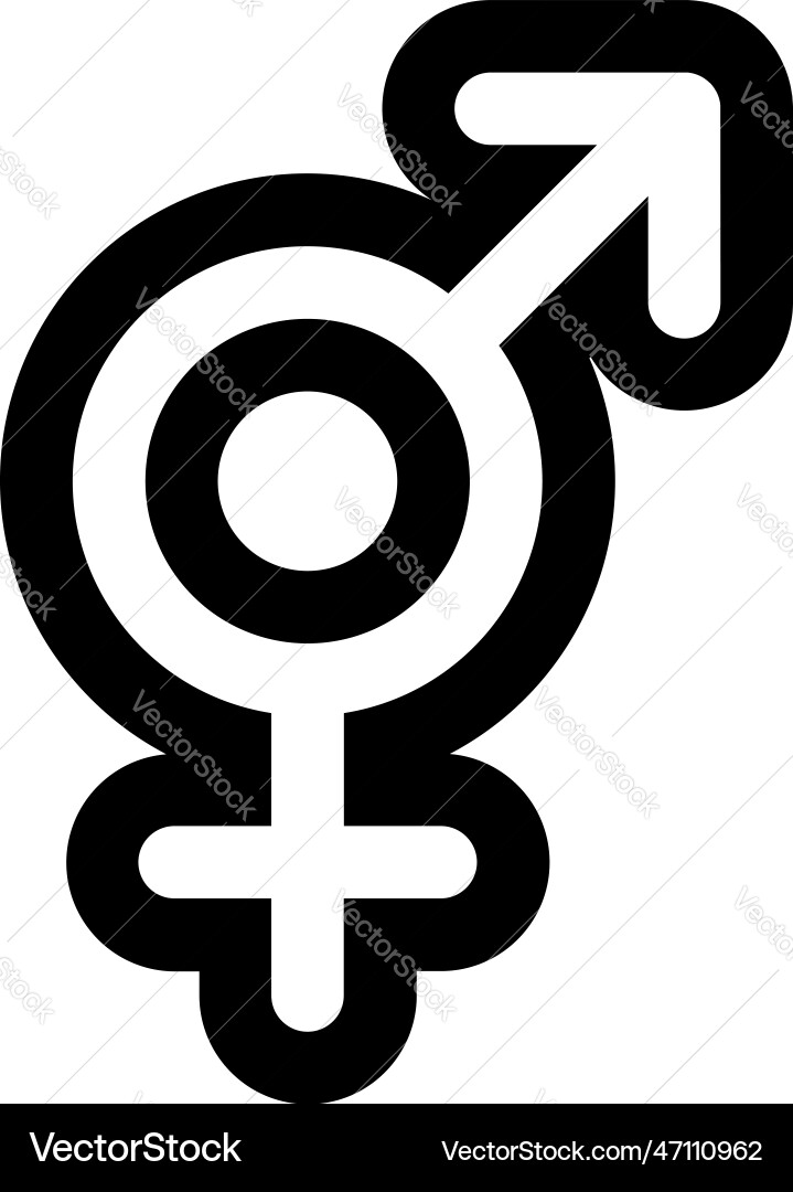 Outline gender bigender black white icon Vector Image