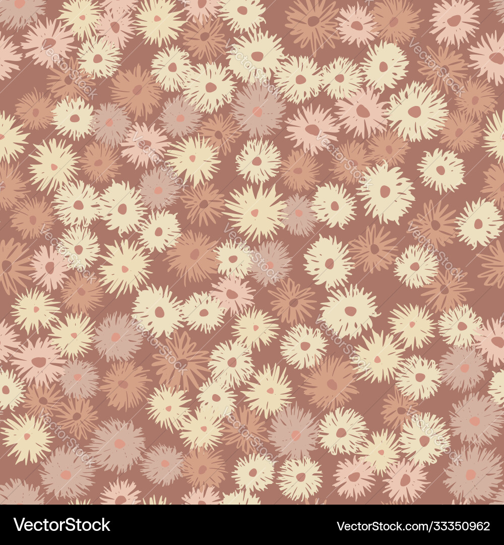 Pastel maroon palette seamless chrysanthemum Vector Image