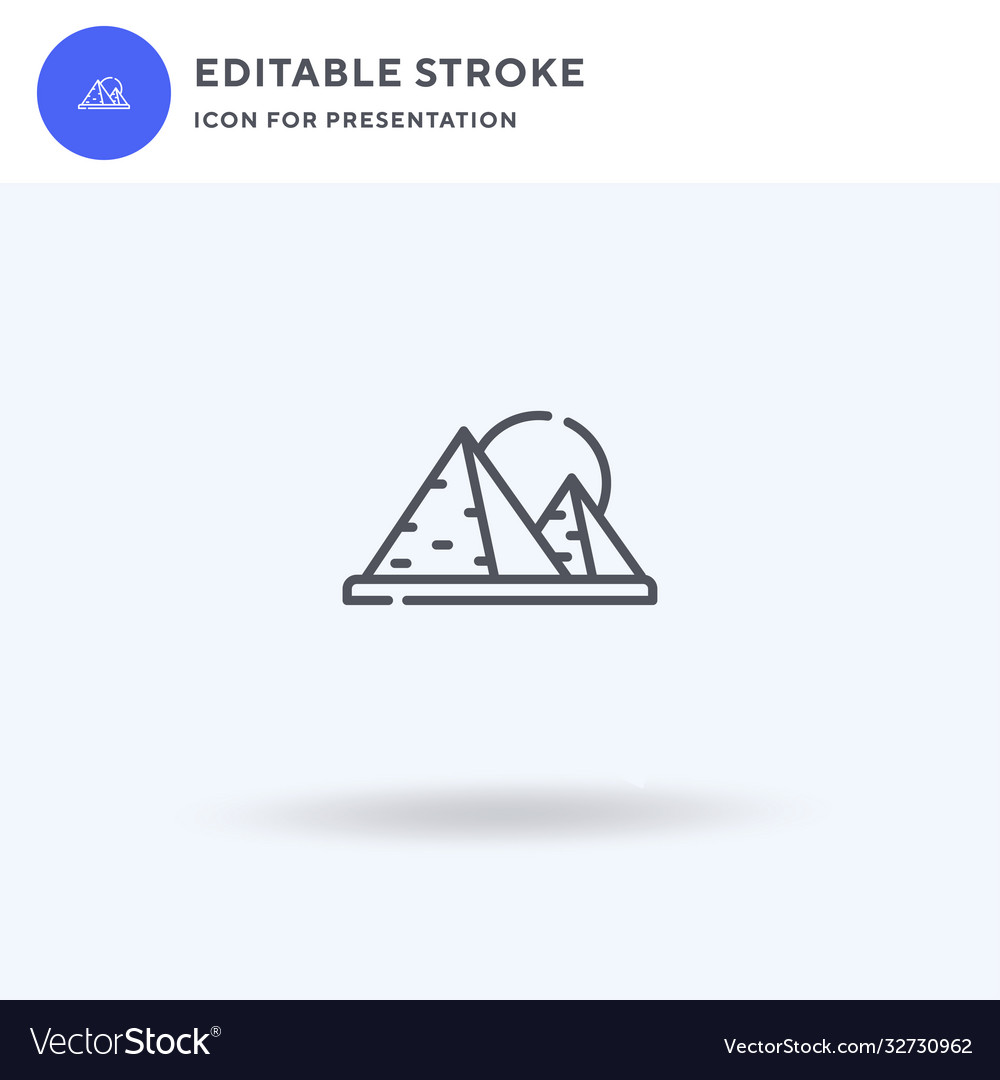 Pyramids icon filled flat sign solid Royalty Free Vector