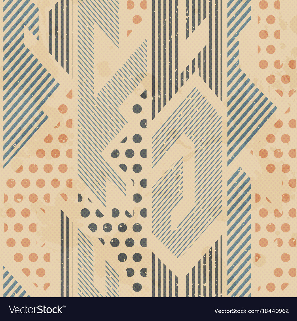 Retro geometric seamless pattern Royalty Free Vector Image