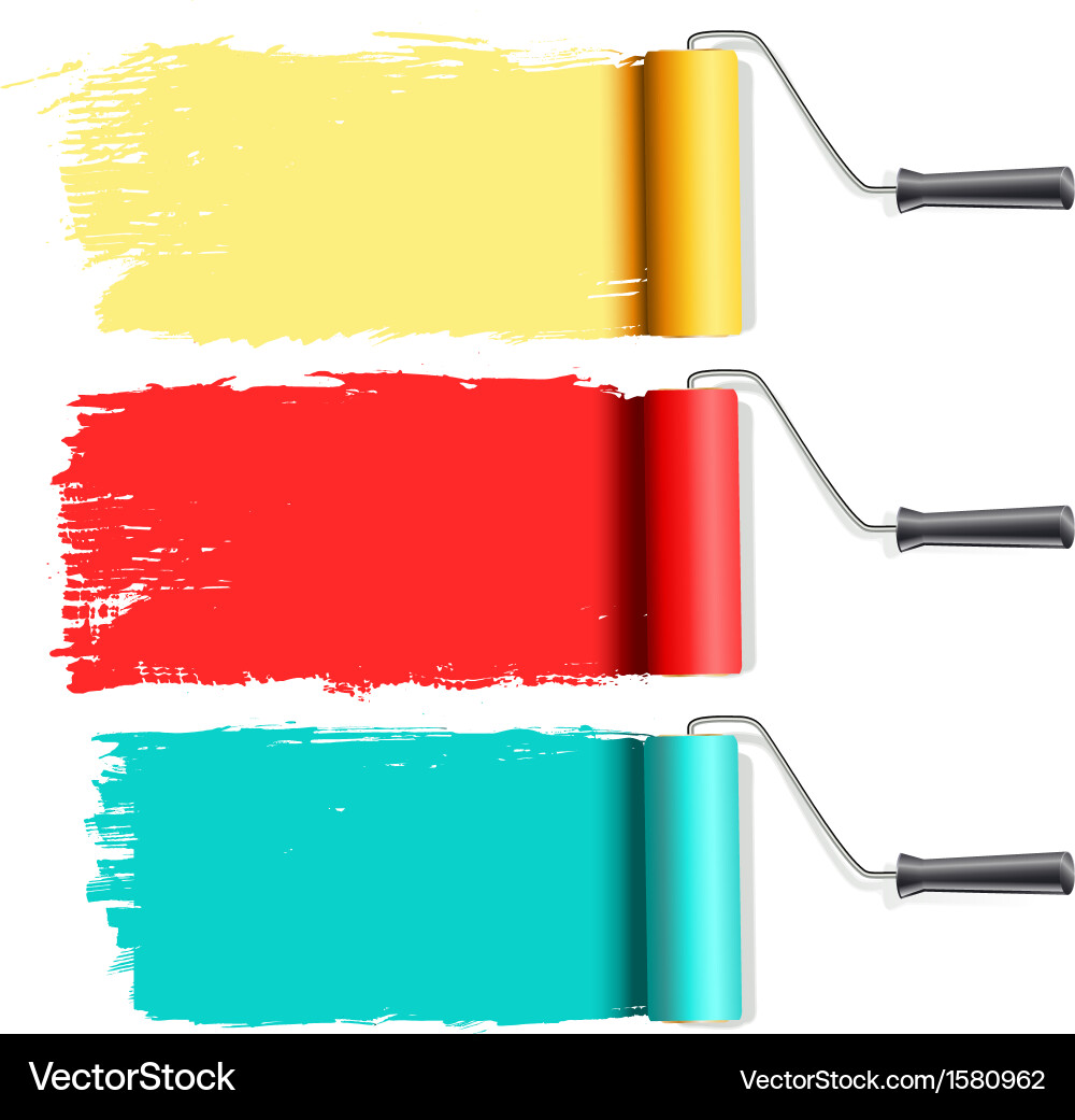 Roller brushes Royalty Free Vector Image - VectorStock