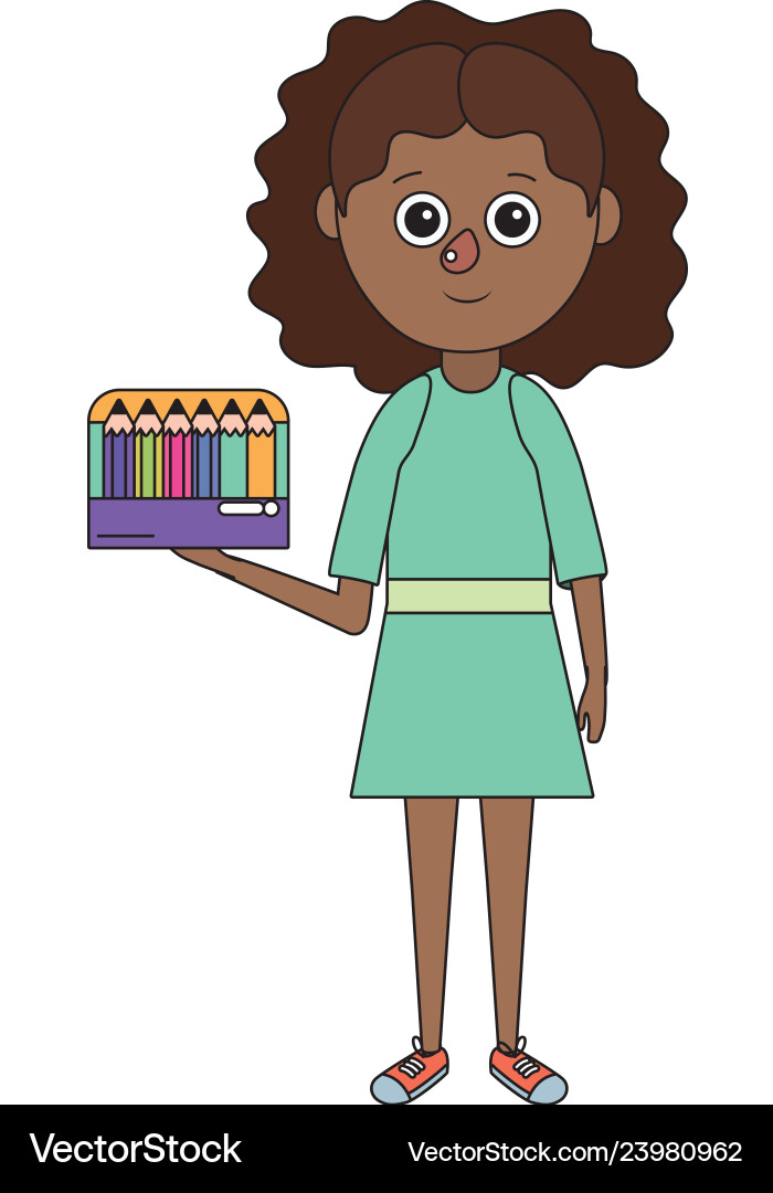 School education girl cartoon Royalty Free Vector Image
