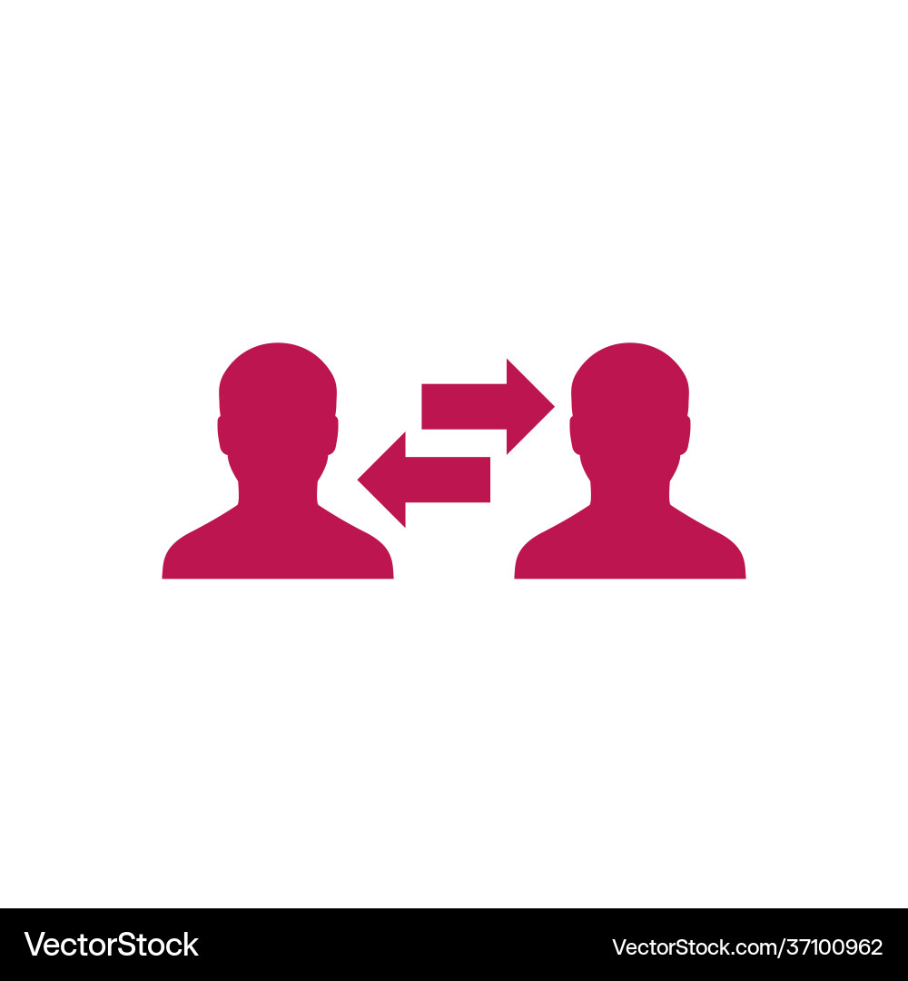 Social distance icon with people Royalty Free Vector Image