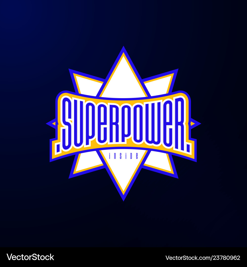 Sport emblem typography super power hero logotype Vector Image