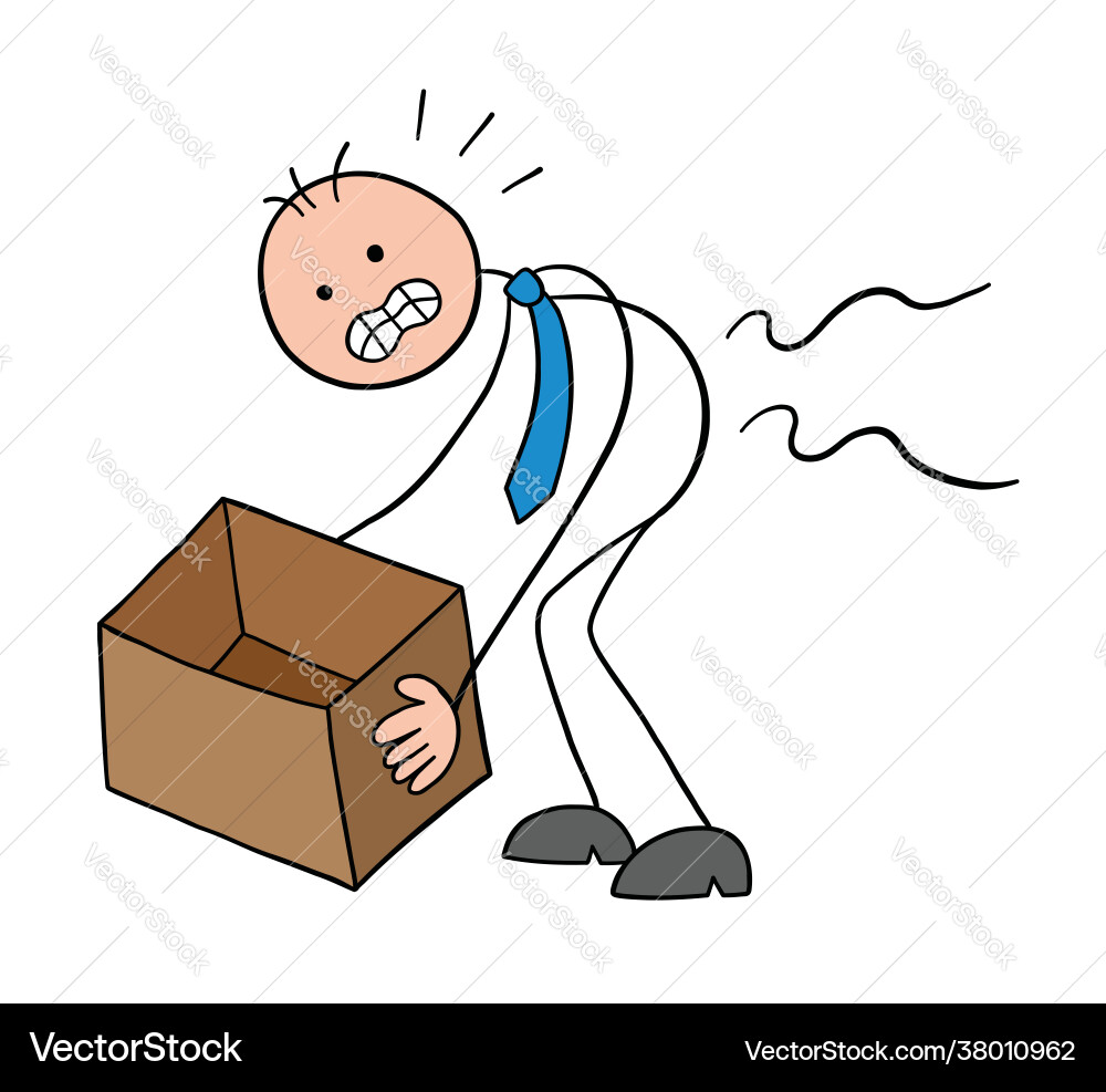 Stickman businessman character hurts back when Vector Image
