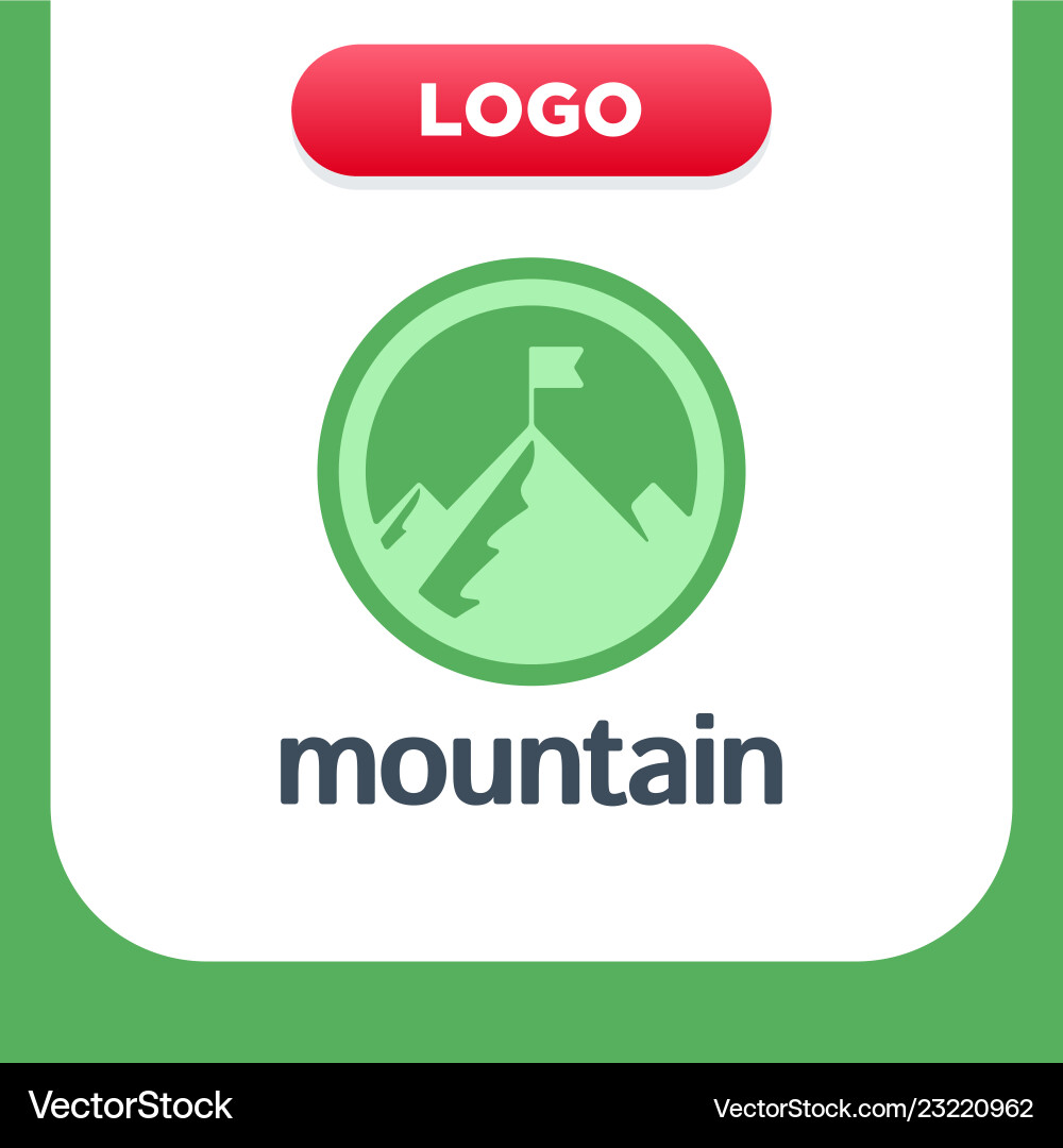 Successful mission logo business concept flag Vector Image