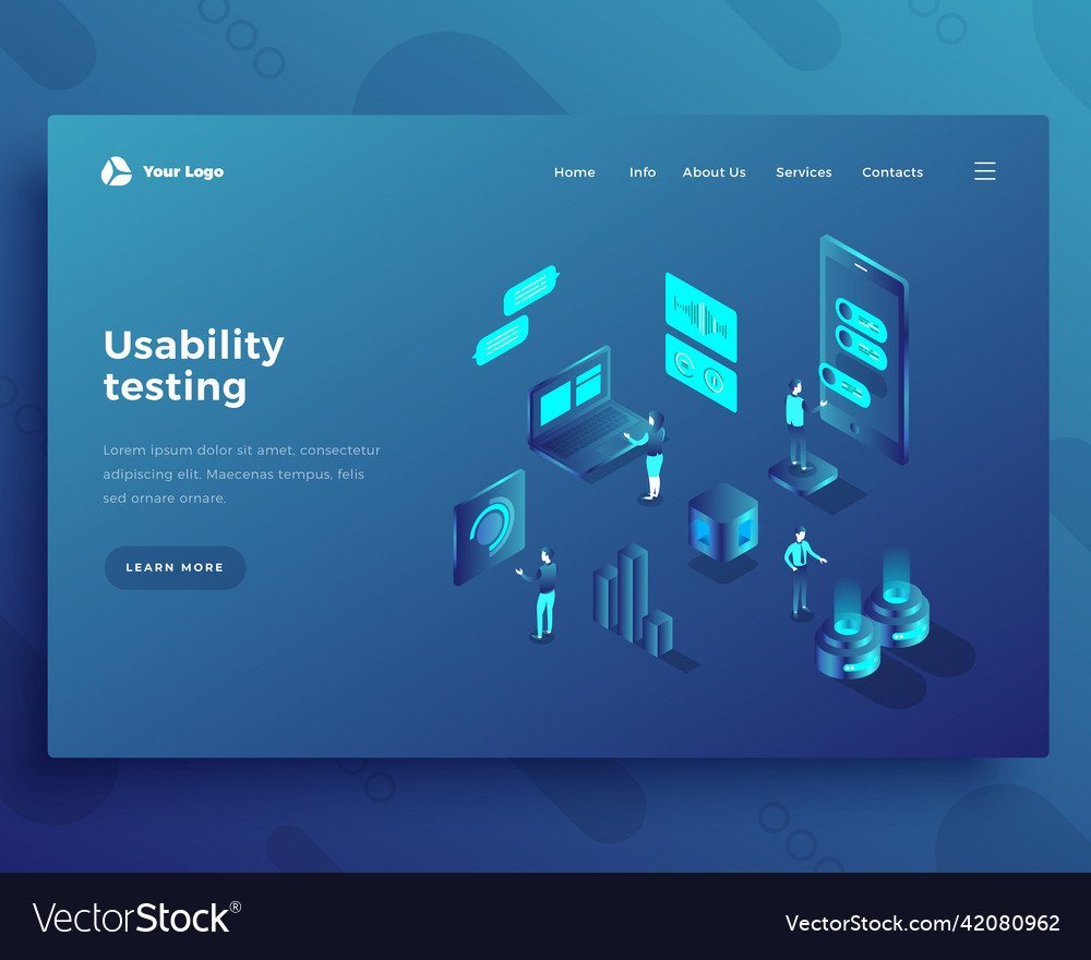 Usability testing office people characters Vector Image