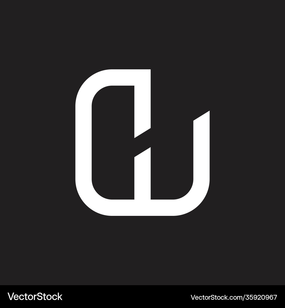 Abstract letter h simple geometric line logo Vector Image