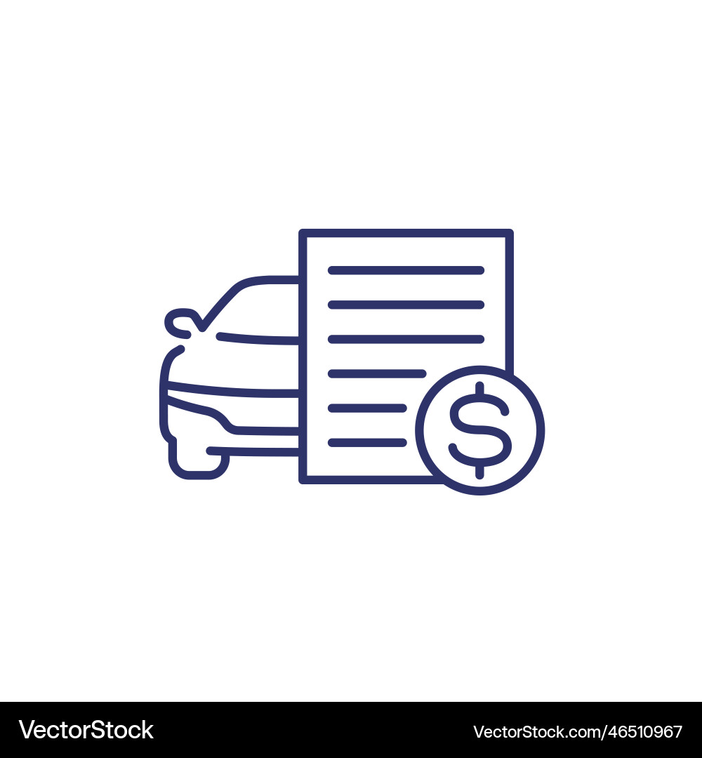 Car payments loan line icon Royalty Free Vector Image