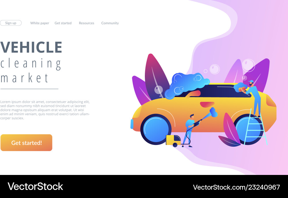 Car wash service concept landing page Royalty Free Vector