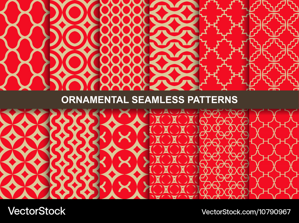 Collection of rich ornamental seamless patterns Vector Image