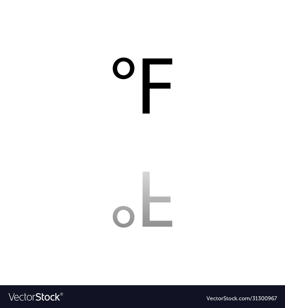 Fahrenheit icon flat Royalty Free Vector Image