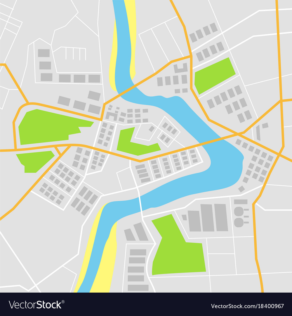 Flat map Royalty Free Vector Image - VectorStock
